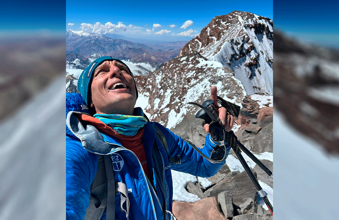 Karl Egloff vuela en Aconcagua y va por la marca más veloz en Everest